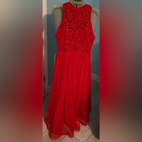 candalite | Dresses | Sleeveless Formal Dress Red Gown Lace With ...